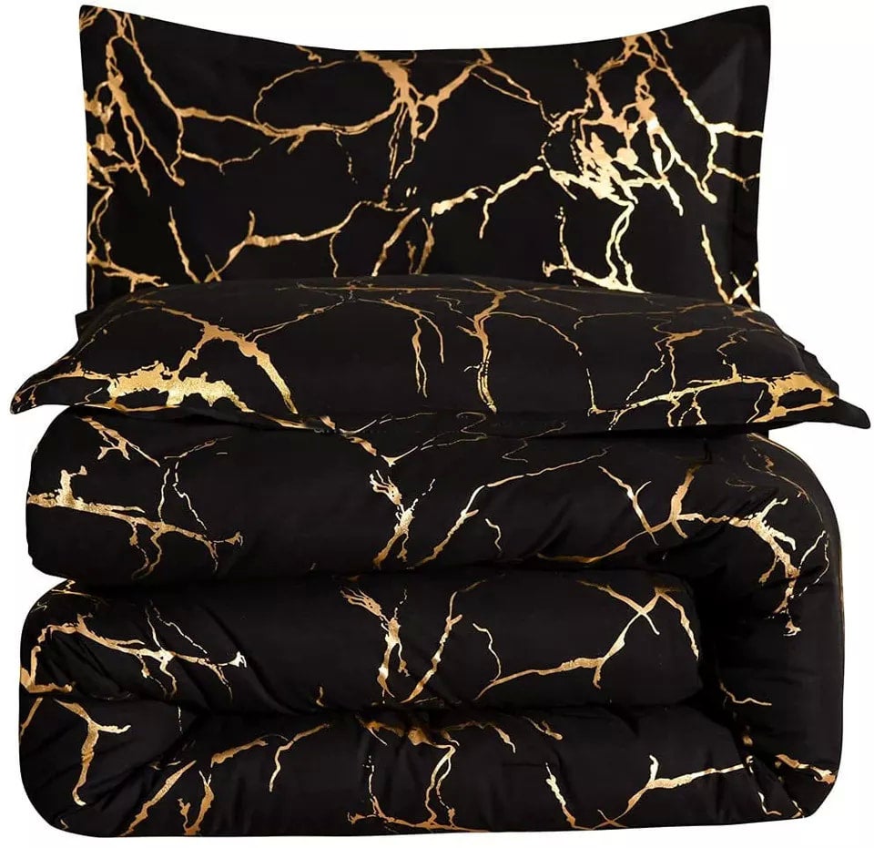 SIAKAM 5 Pieces Gold Marble Comforter Set King Size Bed Sets with 2 ... SIAKAM 5 Pieces Gold Marble Comforter Set King Size Bed Sets with 2 ...